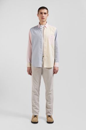 Eden Park Chemise En Coton Tricolore Ciel Coupe Regular