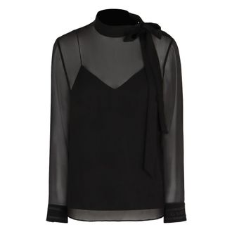 Gucci Bow Seidenbluse - - Blouses & Shirts - Damen - Schwarzk - M