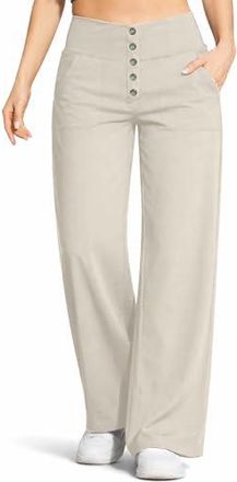 Generic Pantalon de sport pour femme - Jambes larges - Taille &eacute;lastique - Pantalon de jogging tendance - Pantalon basique d&eacute;contract&eacute; pour le pantalon large, 