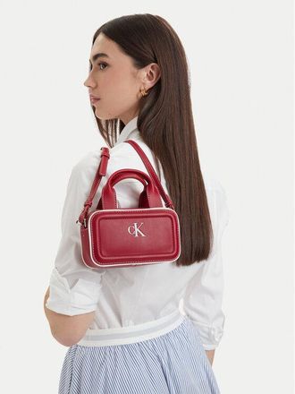 Calvin Klein Handtasche Contrast Ck Mini Bauletto Bag LV04F1257G Dunkelrot