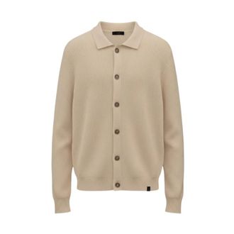 Fay Gekn&ouml;pfter Rippstrick-Cardigan - - Knitwear - Herren - Beige - L