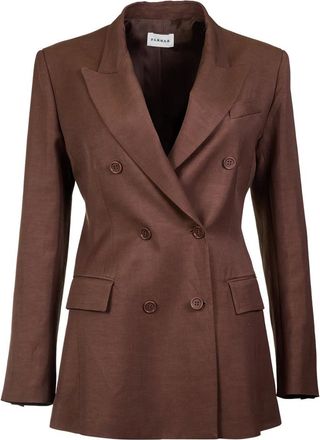 P.A.R.O.S.H. P.a.r.o.s.h., Femme, Vestes, Brun, Taille: 38 FR Raisa Veste Blazer Crois&eacute;e