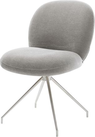 DELIFE Polsterstuhl Nube-Flex Kreuzgestell konisch Edelstahl Strukturstoff Soft Grau Taschenfederkern