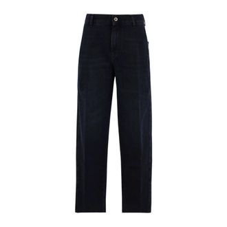 SOLOTRE Jeans mit rohem Saum in Eiform - - Jeans - Damen - Blau - L