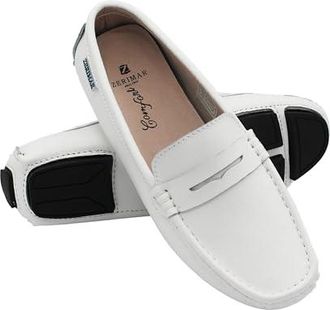 Zerimar Mocassins Femme Classique - Loafers Fille - Mocassins et Loafers Elegant - Loafers Casual Femme Cuir - Mocassin Fille - Loafers Casual - Couleur Blanc