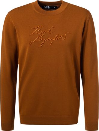 Karl Lagerfeld Herren Pullover braun Logo und Motiv