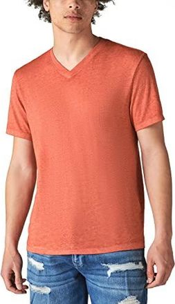 Lucky Brand Venice Burnout V-Neck Tee Shirt, Bossa Nova, Taille XL Homme