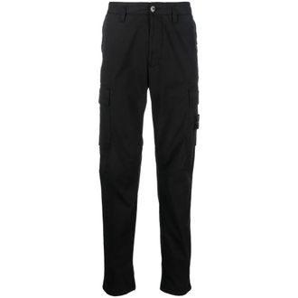 Stone Island Compass Motif Tapered Hose - - Trousers - Herren - Schwarzk - W32