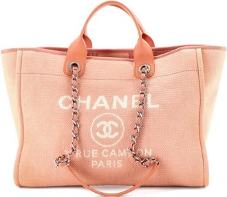Chanel Deauville NM Tote Mixed Fibers Medium shoulder bag - Rosa