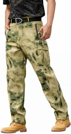 Generic Pantalon de travail stretch pour homme - Coupe droite - Pantalon de jogging - Camouflage - R&eacute;sistant &agrave; lusure - Pantalon de trekking - Pantalon foncti