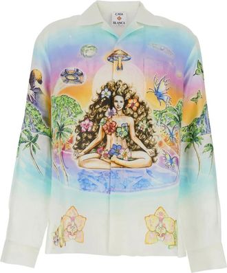 Casablanca Homme, Chemises, Multicolore, Taille: L Innocence Cuban Collar LS Shirt