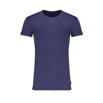 Gaud&igrave; Homme, Tops, Bleu, Taille: L T-shirt en coton avec logo et application