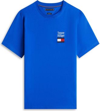 Tommy Hilfiger T-Shirt mit Flag-Stickerei in Jersey-Qualit&auml;t, Regular Fit in