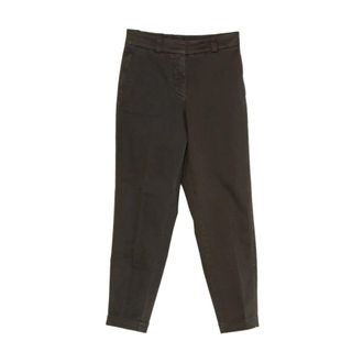 PESERICO Femme, Pantalons, Brun, Taille: 44 FR Pantaloncini cropped orlo risvoltato