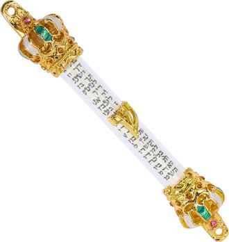 DOITOOL Antike Metall Mezuzah Türdeko mit Vintage Design Wetterfest für Außentür Jüdisches Religiöses Symbol Kunstvolle Handwerkskunst Dekorative Haustürverzi