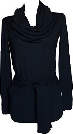 Sensi Pull col roul&eacute; &agrave; Manches Longues pour Femmes, en Laine Douce et Transparente sans Couture, Viscose fabriqu&eacute;e en Italie