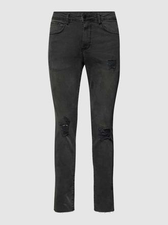 Review Skinny Fit Jeans im Used-Look
