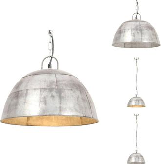 vidaXL H&auml;ngelampe Vintage Industriestil 25 W Silbern Rund 41 cm E27 - H&auml;ngelampe - Industrielampen - Vintagelampe - Deckenleuchte - Wohnraumbeleuchtung