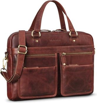 Royalz sac &agrave; bandouli&egrave;re cuir homme/femme San Francisco sacoche pour ordinateur portable 13-14 pouces sac daffaires messager vintage, Couleur:Marron Cognac R