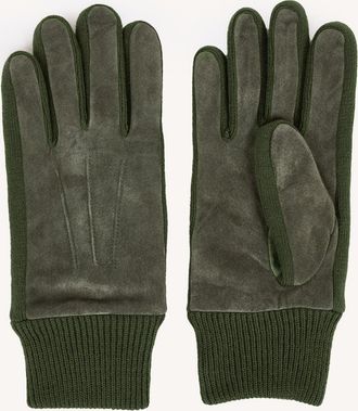 Faguo Gants cuir de porc et laine kaki