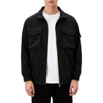 Generic Veste de travail dhiver en daim synth&eacute;tique &eacute;pais avec poches pour homme avec fermeture &eacute;clair, Noir, 3XL