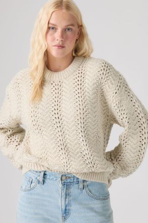 Levi's Charlotte Pointelle Crewneck Sweater - Damen - Wei&szlig; / Wei&szlig;