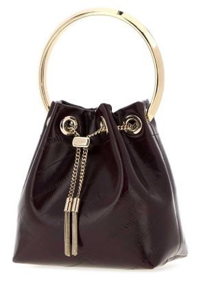 Jimmy Choo London Womens Bon Bucket Bag Purple Leather
