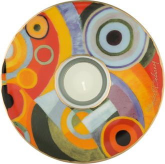 GOEBEL Lebensfreude Künstler Teelicht, Porzellan, bunt, 15 x 15 x 3.5 cm