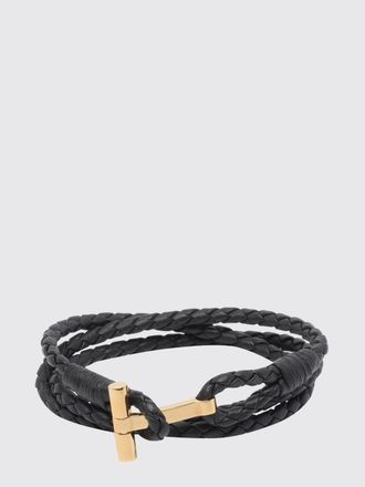 Tom Ford Bracelet multi-rangs en cuir tress&eacute; avec fermoir crochet en T