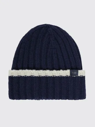 Fay Bonnet beanie en laine avec revers et logo contrastant
