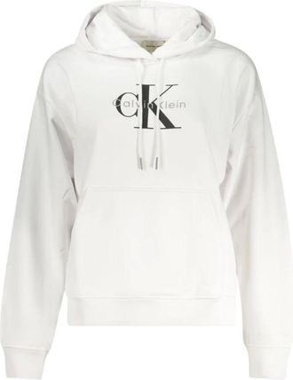 Calvin Klein Femme, Sweatshirts et sweats &agrave; capuche, Blanc, Taille: 40 FR SweaT-shirt &agrave; capuche &agrave; manches longues