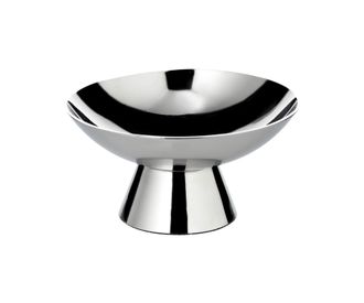 Edzard Schale Malibu (&Oslash; 13,5 cm H 7 cm) Edelstahl hochglanzpoliert - Podestschale, Dekoschale, skulpturale Deko