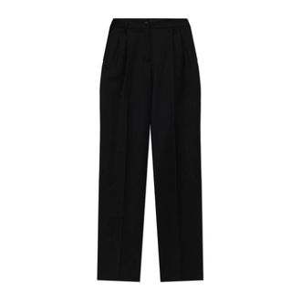 Dolce & Gabbana Wollhose mit Bundfalten - - Trousers - Damen - Schwarzk - L
