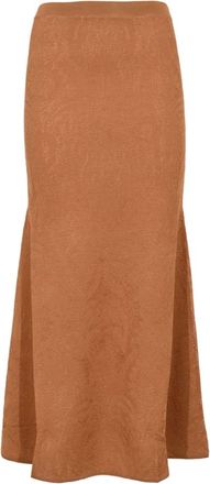Twinset Femme, Jupes, Brun, Taille: 38 FR Floral Jacquard Knit Skirt