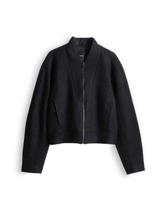 someday Wolljacke Nuvera aus strukturierter Webware Gerader Schnitt mit Fledermaus&auml;rmeln und weich fallendem Schalkragen
