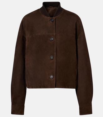 Brunello Cucinelli Cropped-Jacke aus Veloursleder