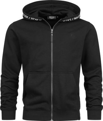 Indicode Herren INMobil Kapuzensweatjacke | Hoodie Kapuzenpullover Pulli f&uuml;r M&auml;nner Black, L