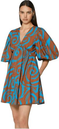 Silvian Heach Femme, Robes, Multicolore, Taille: 40 FR Robe Courte avec Col en V et Volants D&eacute;coratifs