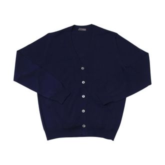 Drumohr Moderner Cardigan - - Knitwear - Herren - Blau - 3XL