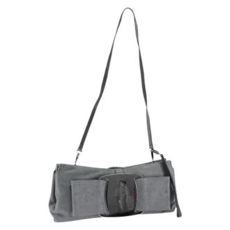 Ferragamo Pre-owned Wildleder Schultertasche - - Pre-owned - Damen - Grau - ONE SIZE