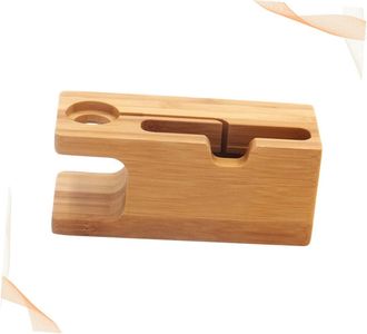 Aboofan Bambusregal Als Multifunktionale Ladestation Handyhalterung Und Uhrenablage F&uuml;r Handy Und Uhr Schreibtischregal Und Kreative Tischdekoration F&uuml;r Zuhau