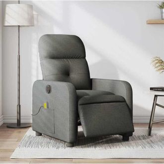 vidaXL Massagesessel Elektrisch Dunkelgrau Stoff - Vidaxl