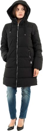 Only Damen Lange Puffer Jacke | Warmer Stepp Wintermantel mit Kapuze | Wattierter Blouson ONLDOLLY, Farben:Schwarz, Größe:XL
