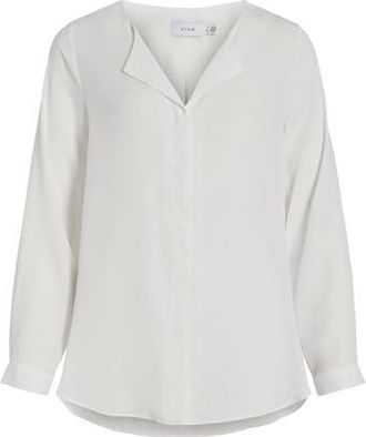 Vila Clothes Vilucy L/s Shirt - Noos, Blouse Femme, Blanc (Snow White Snow White), 38 (Taille Fabricant: Medium)