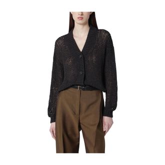 Roberto Collina Femme, Pulls, Brun, Taille: 36 FR Cardigan Boutonn&eacute;