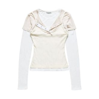 Acne Studios Langarmshirt mit Schleifen-Detail - - Tops - Damen - Wei&szlig; - M
