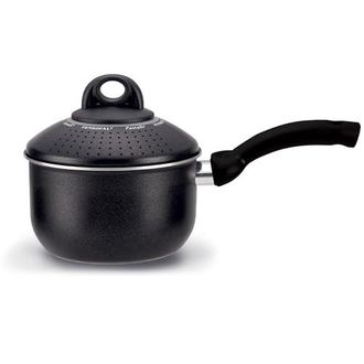 Pensofal Pensofal Pot PastaOui Baby BioStone avec couvercle passoire 1 poignée revêtement effet pierre en aluminium antiadhésif par induction diamètre 16 cm 1,