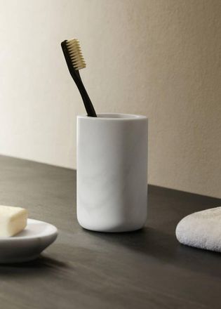 Mango Gobelet salle de bain marbre uni blanc - Home - Taille unique - MANGO HOME