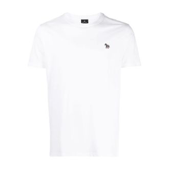 Paul Smith T-shirt Blanc en Coton avec Patch Logo - Homme - Tops - Blanc - Taille: L