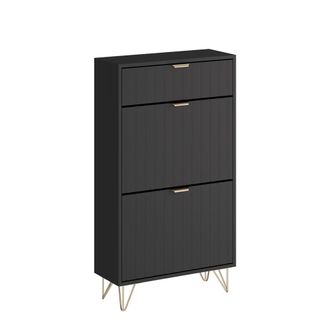 Vicco Schuhschrank Helge, Schuhregal, Schwarz, 60 x 107.5 cm 2 F&auml;cher